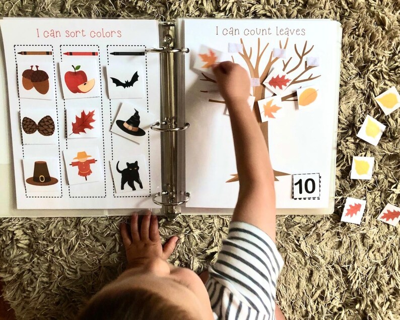 Fall Printable DIY Toddler Preschool Busy Binder quiet Book - Etsy