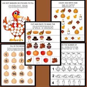 Thanksgiving Toddler & Preschool Learning Activity Packet -quiet Book ...