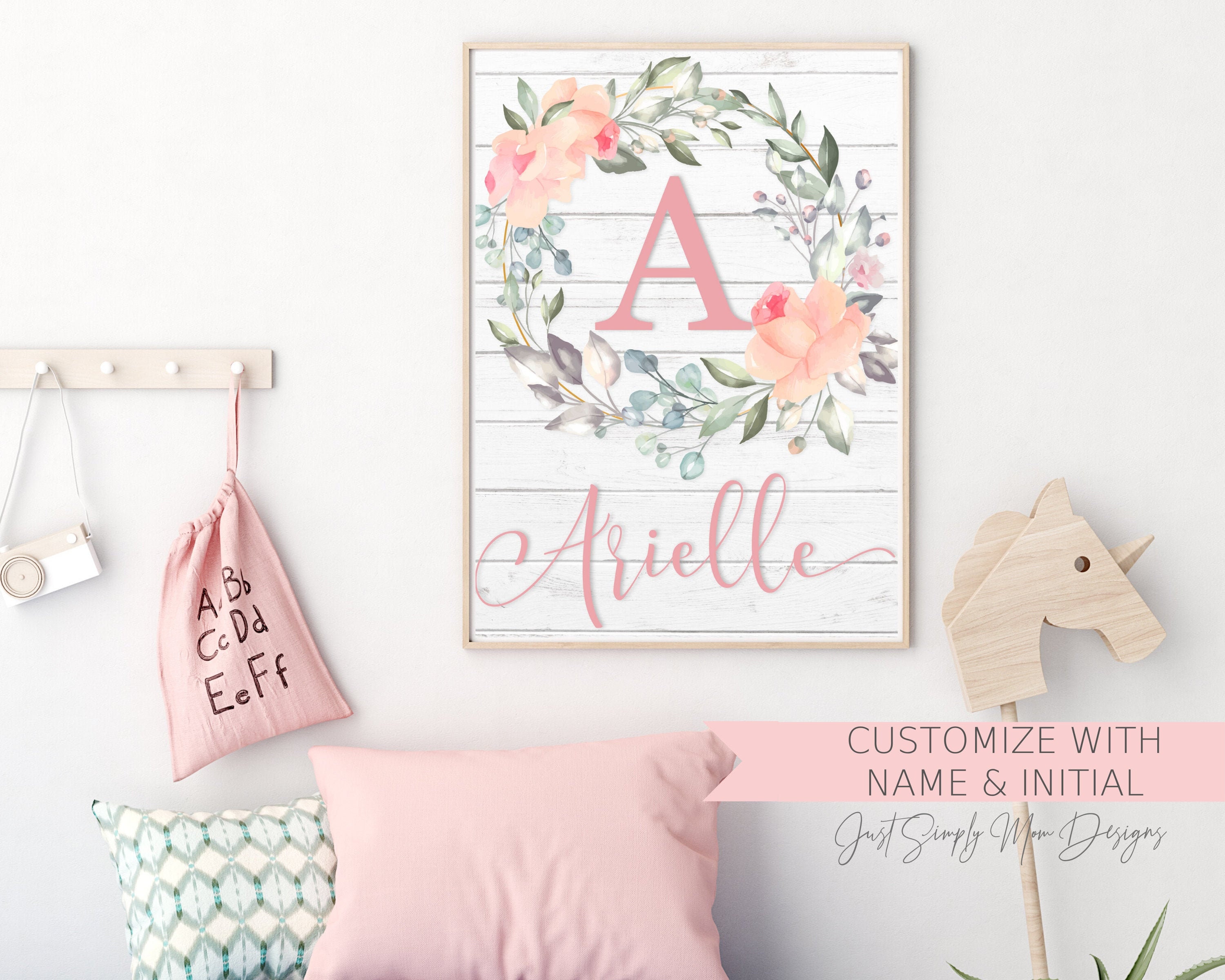 Printable Blush Pink Rustic Nursery Wall Decor for Baby Girl - Etsy