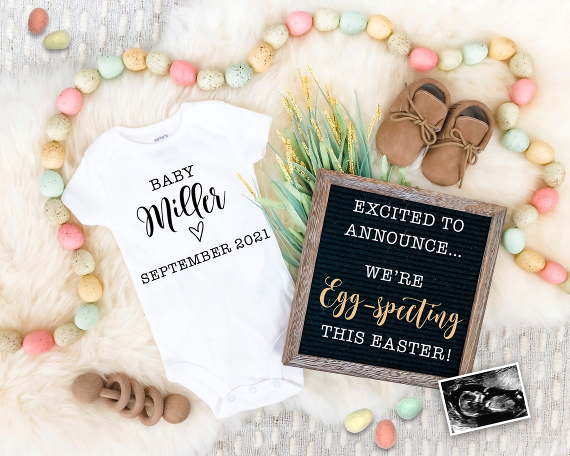 Easter Pregnancy Announcement Digital Baby Announcement Sign | Etsy