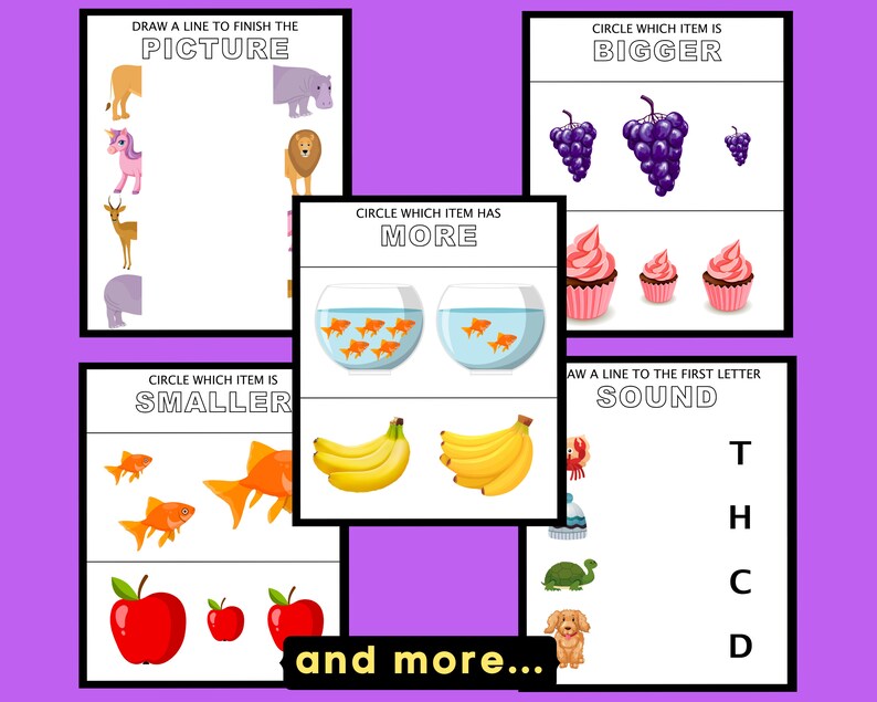 Toddler & Preschool Learning Worksheet Packet quiet Book of - Etsy