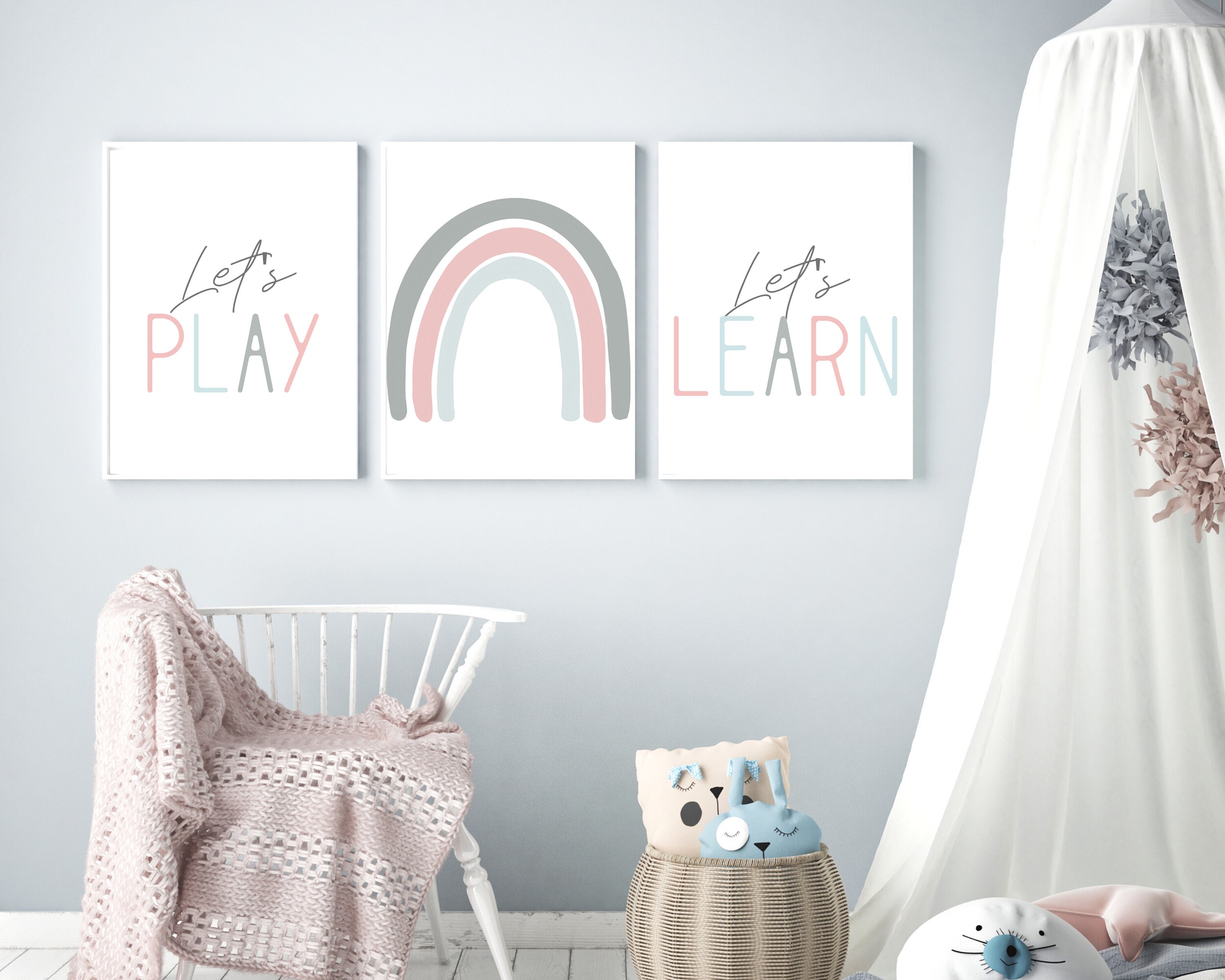 Playroom Wall Decor - Kids Room Wall Art Printable - Let's Play Let's ...
