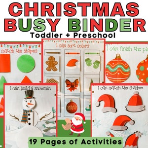 Christmas Toddler + Preschool Busy Binder -DIY Printable Quiet Book of ...