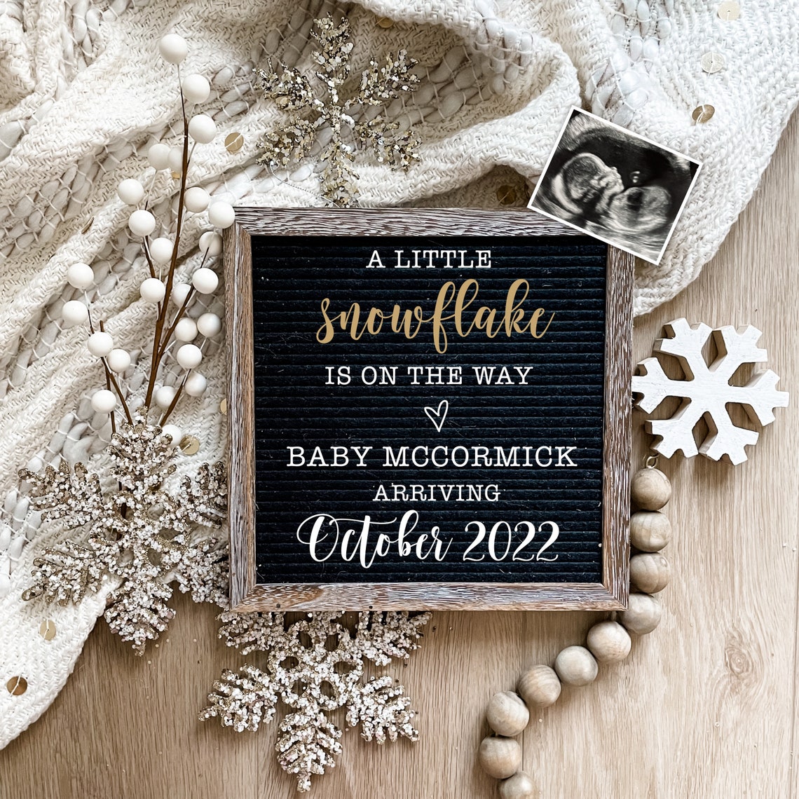 Winter Digital Pregnancy Announcement for Social Media baby | Etsy