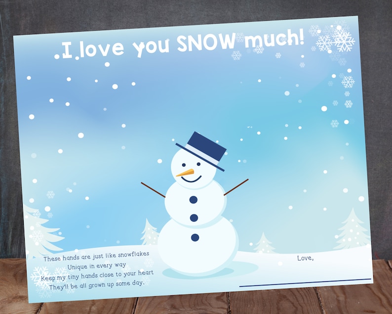 Preschool Winter Handprint Craft Printable Preschool - Etsy