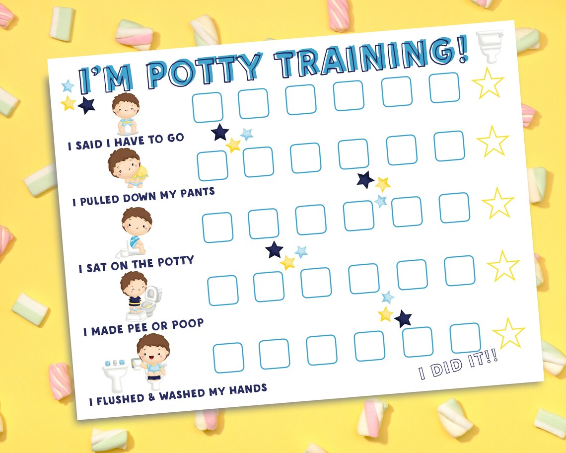 Potty Training Chart for Toddlers printable Reward Sticker | Etsy