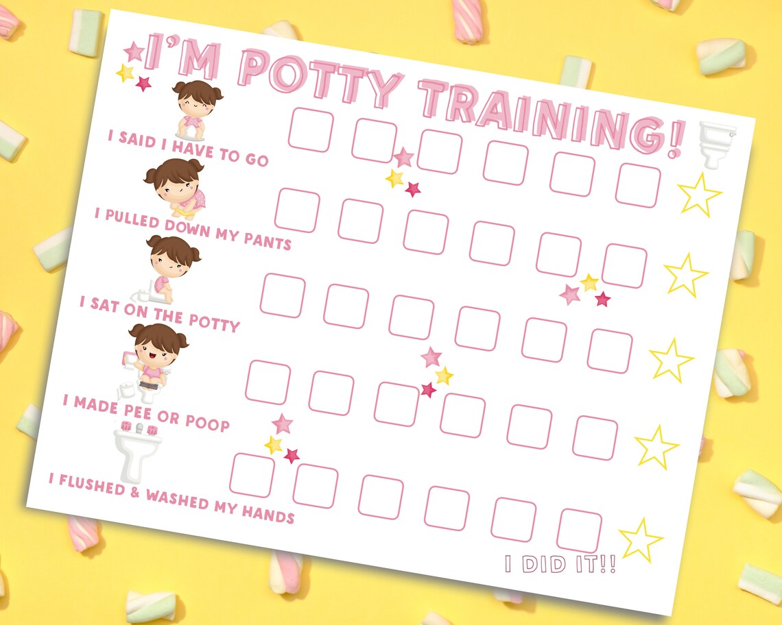 Potty Training Chart for Toddlers printable Reward Sticker | Etsy