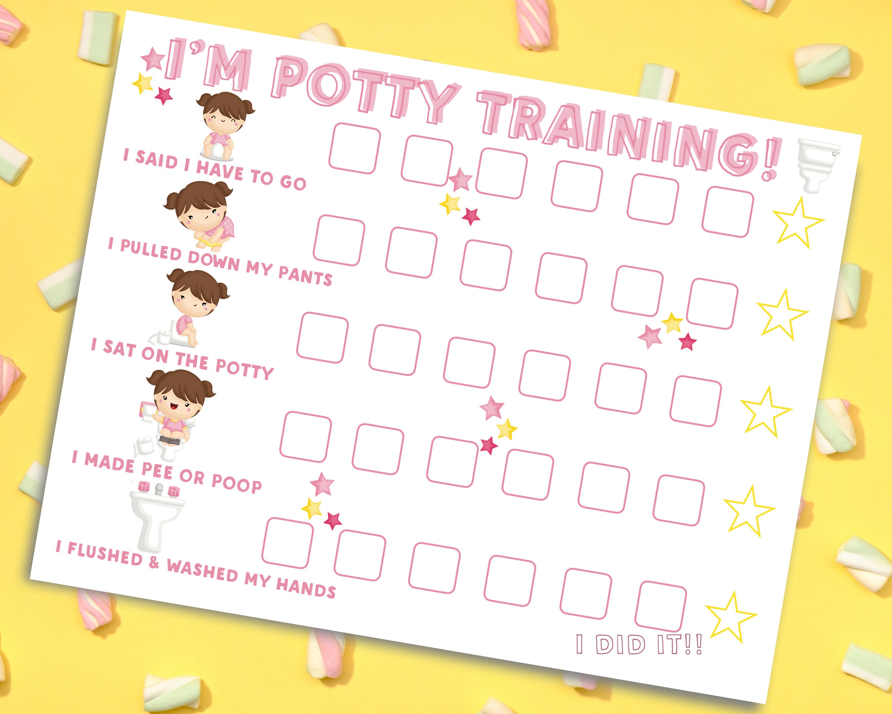Potty Training Chart for Toddlers printable Reward Sticker | Etsy