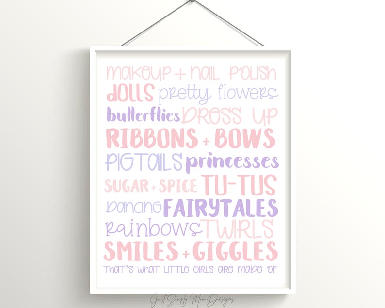 Pink & Purple Wall Decor Sign for Girls Room Baby Nursery or - Etsy