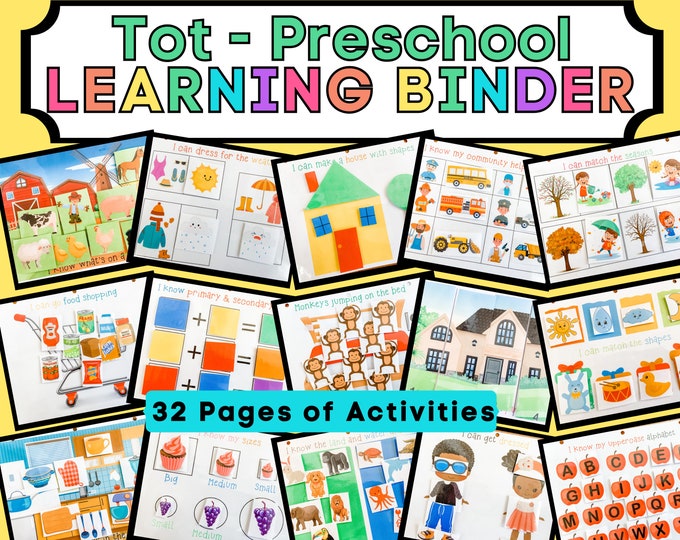 Toddler Busy Book, Toddler Learning Binder, Learning Folder, Preschool ...