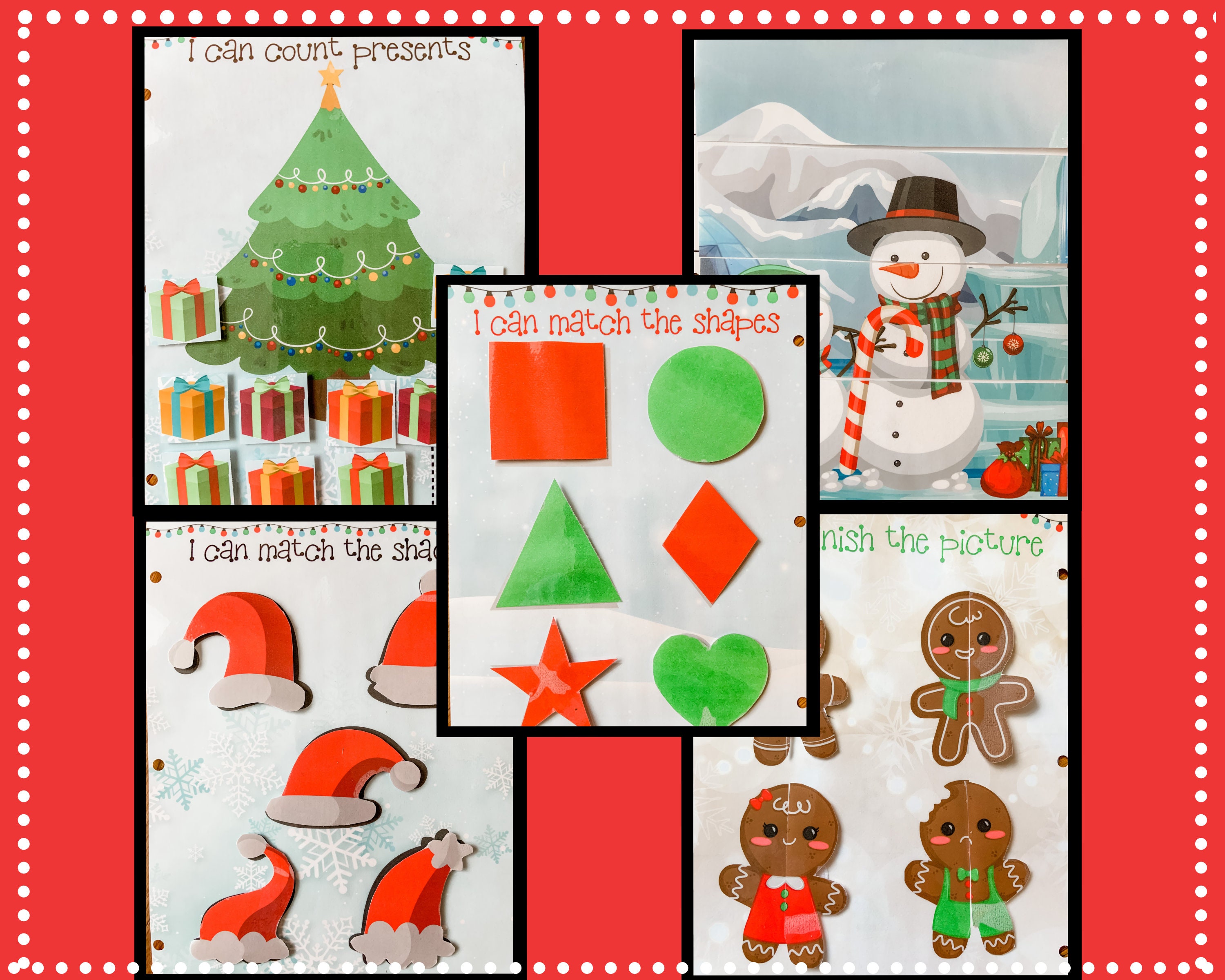 Christmas Toddler Preschool Busy Binder DIY Printable Quiet - Etsy