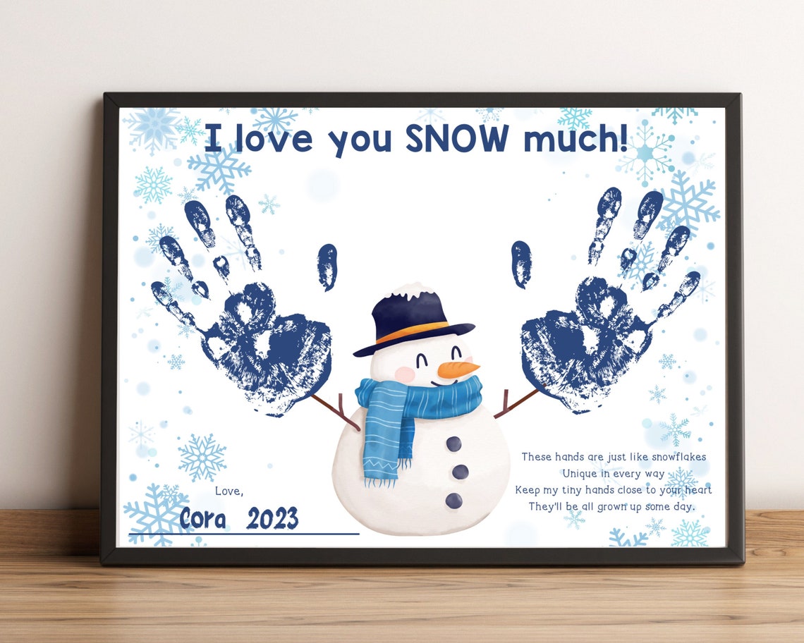 Preschool Winter Handprint Craft Printable Preschool - Etsy