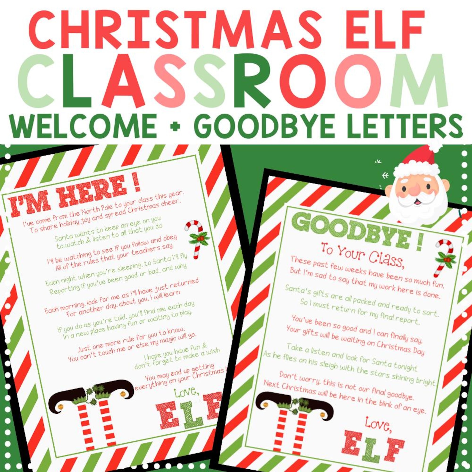 Printable Elf Letter for Classroom -arrival and Goodbye Letter ...