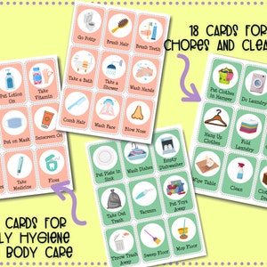 Printable Daily Routine Cards for Kids- Activities for Chores, Hygeine ...