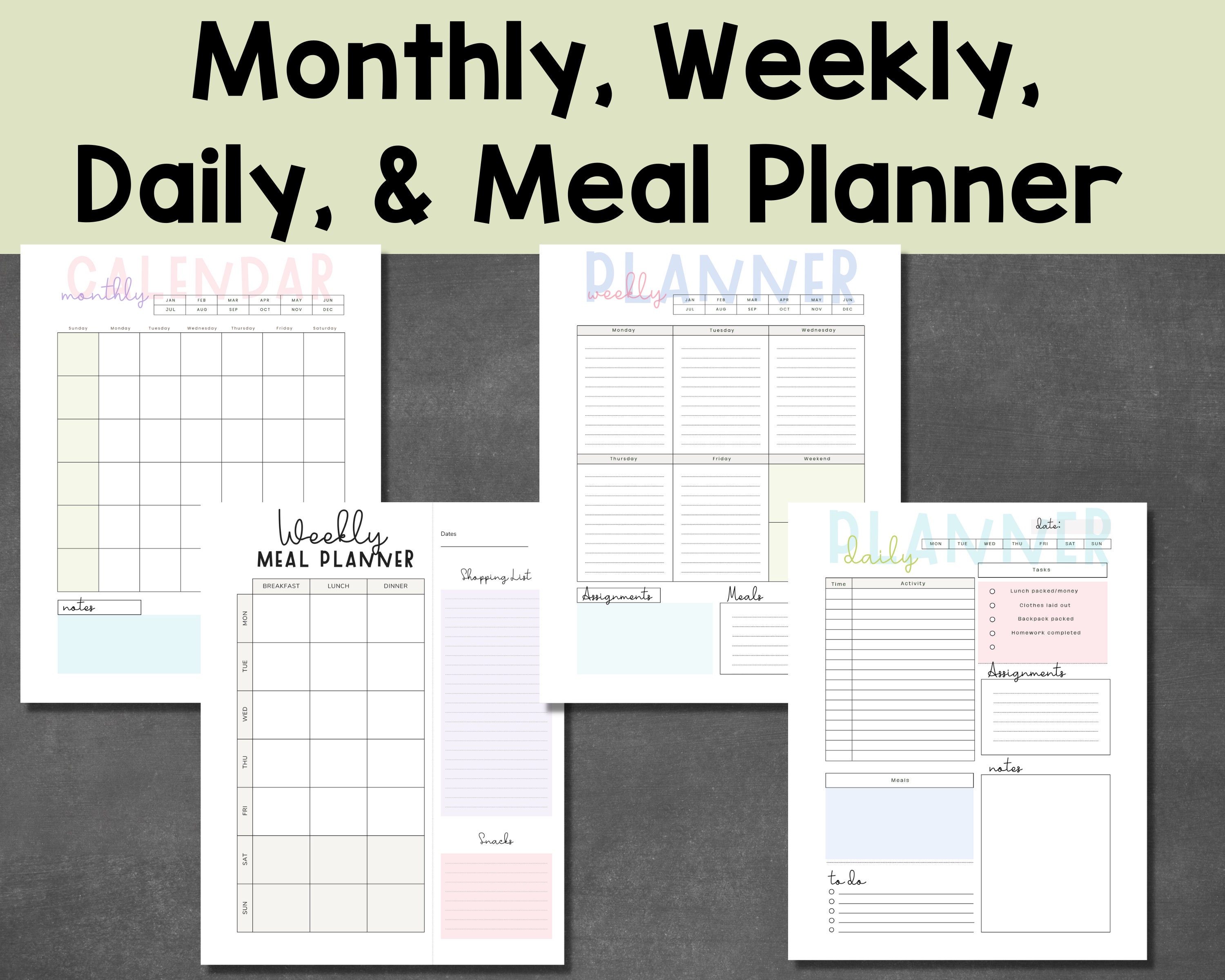 Back to School Planner Printable, Fillable PDF, Printable Organizer for ...