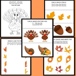 Thanksgiving Toddler & Preschool Learning Activity Packet -quiet Book ...