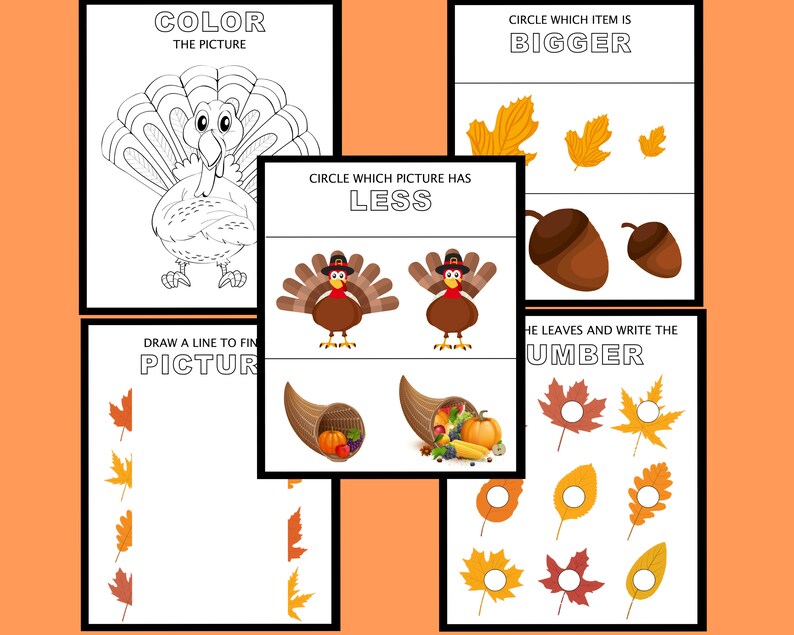 Thanksgiving Toddler & Preschool Learning Activity Packet - Etsy