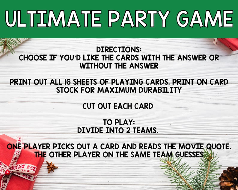 Printable Christmas Movie Games Name the Christmas Movie - Etsy