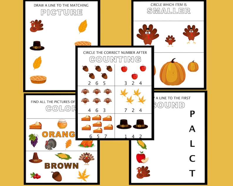 Thanksgiving Toddler & Preschool Learning Activity Packet -quiet Book ...