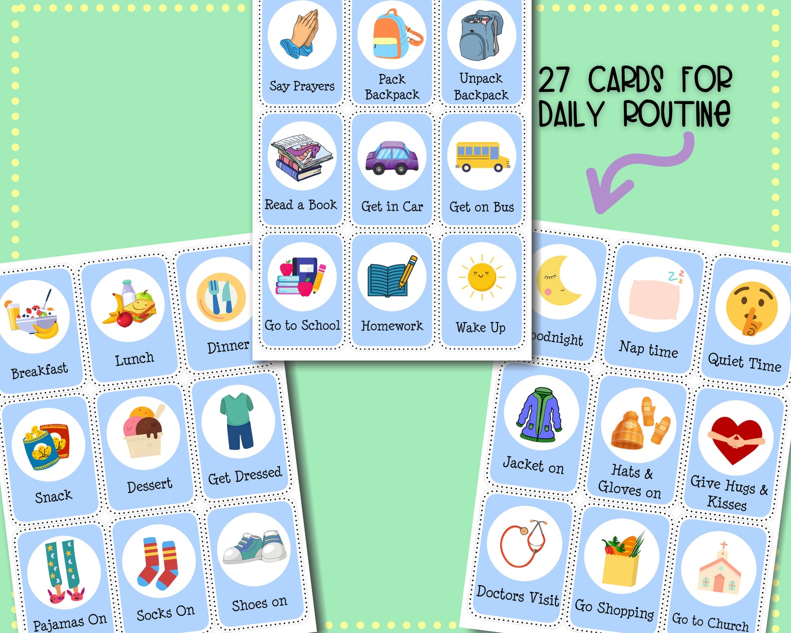 Printable Daily Routine Cards for Kids Activities for Chores - Etsy