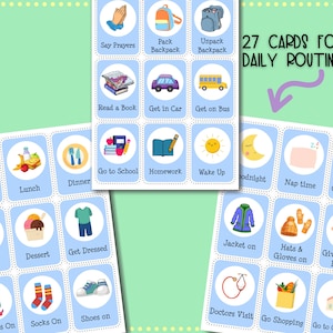 Printable Daily Routine Schedule & Cards for Kids Activities - Chores ...