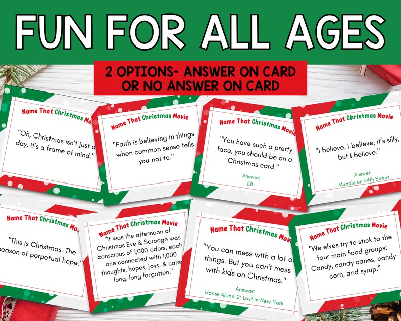 Printable Christmas Movie Games Name the Christmas Movie - Etsy