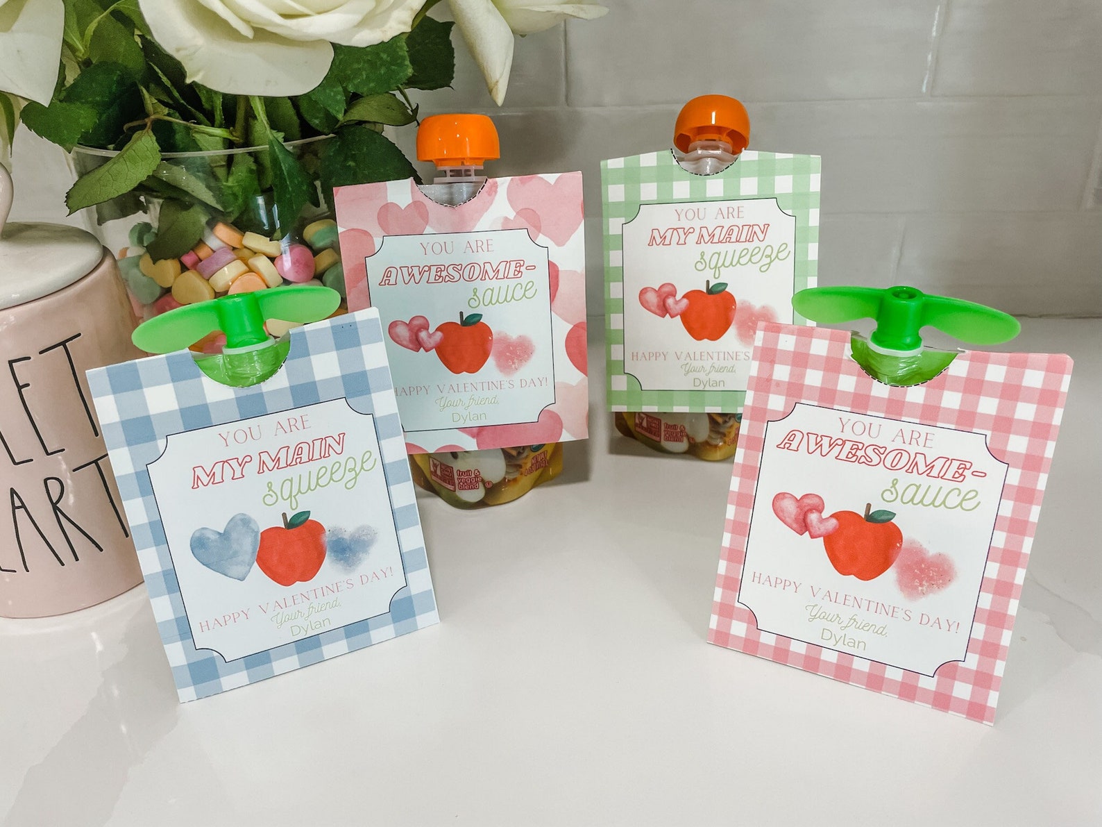 Printable Valentine's Day Tag Label for Applesauce Pouch -valentine's ...