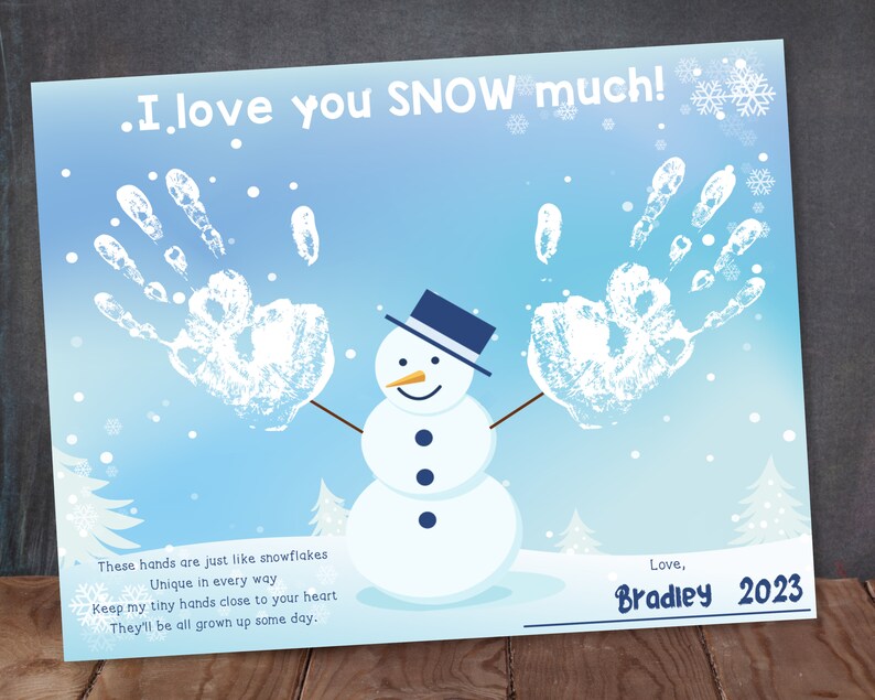 Preschool Winter Handprint Craft Printable Preschool - Etsy