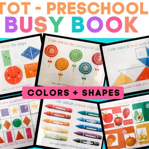 Printable DIY Toddler Busy Book - Colors & Shapes -learning Binder With ...