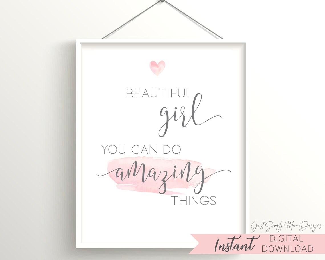 Printable Blush Pink Nursery Wall Decor for Baby Girl Nursery | Etsy