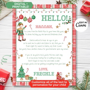 Printable Elf Arrival and Goodbye Letter -christmas and Holiday Santa ...