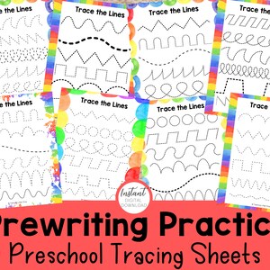 Pre Handwriting Line Tracing Worksheets, Preschool Printable ...