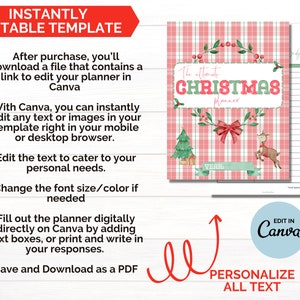 Christmas Planner Printable, Fillable PDF, Printable Organizer for ...