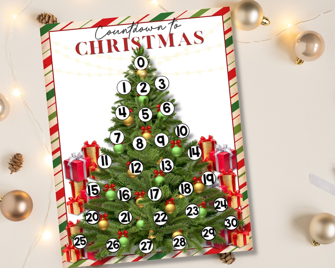 Printable Christmas Countdown for Kids and Adults - Advent Calendar ...