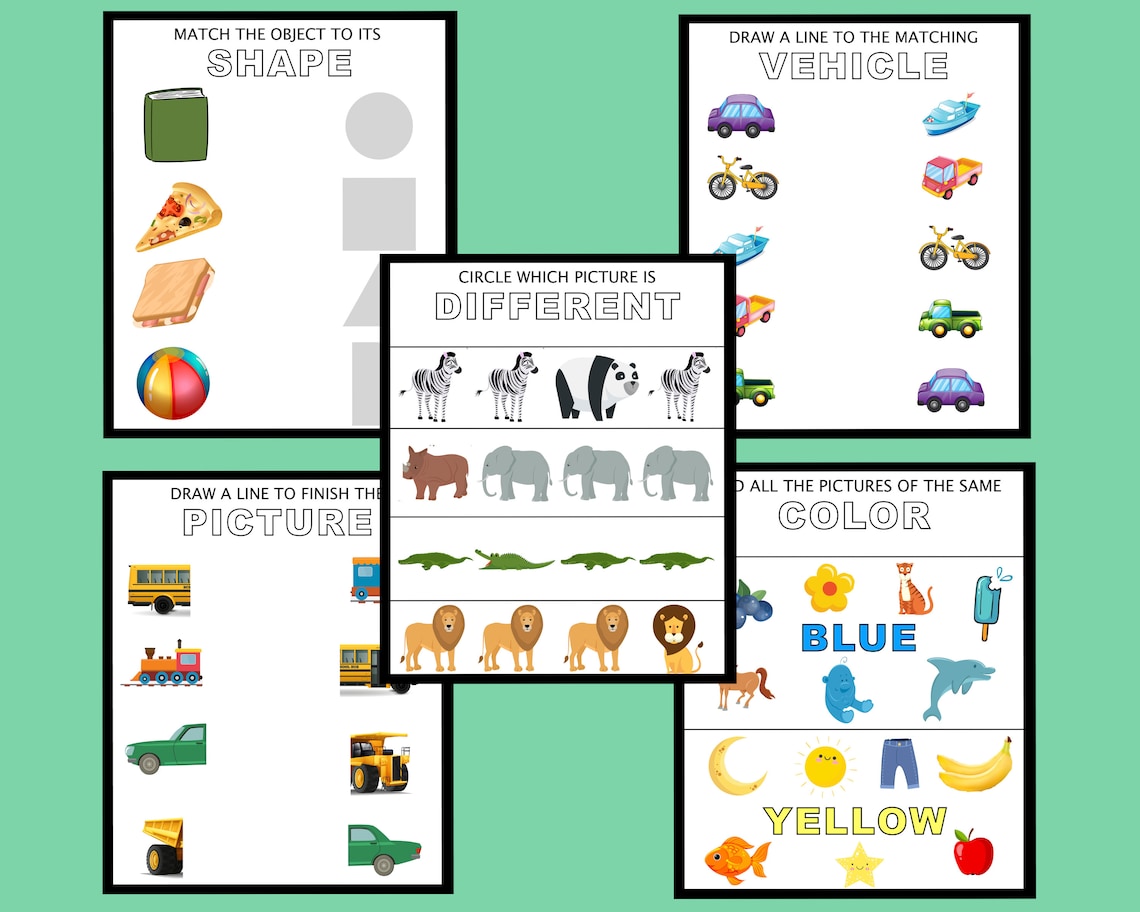 Toddler & Preschool Learning Worksheet Packet quiet Book of - Etsy