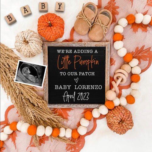 Fall Pregnancy Announcement Digital Autumn Editable - Etsy