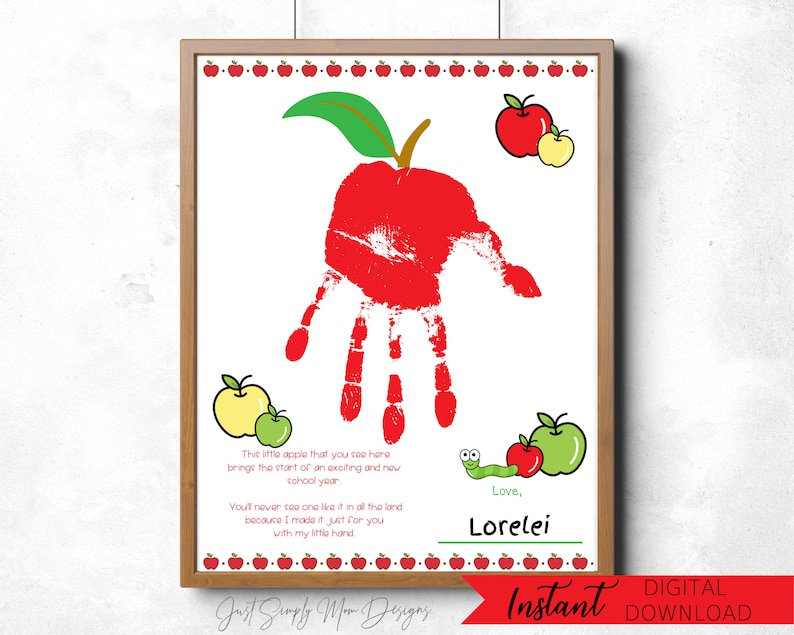 Apple Tiny Handprint for Babies Toddlers Preschoolers - Etsy