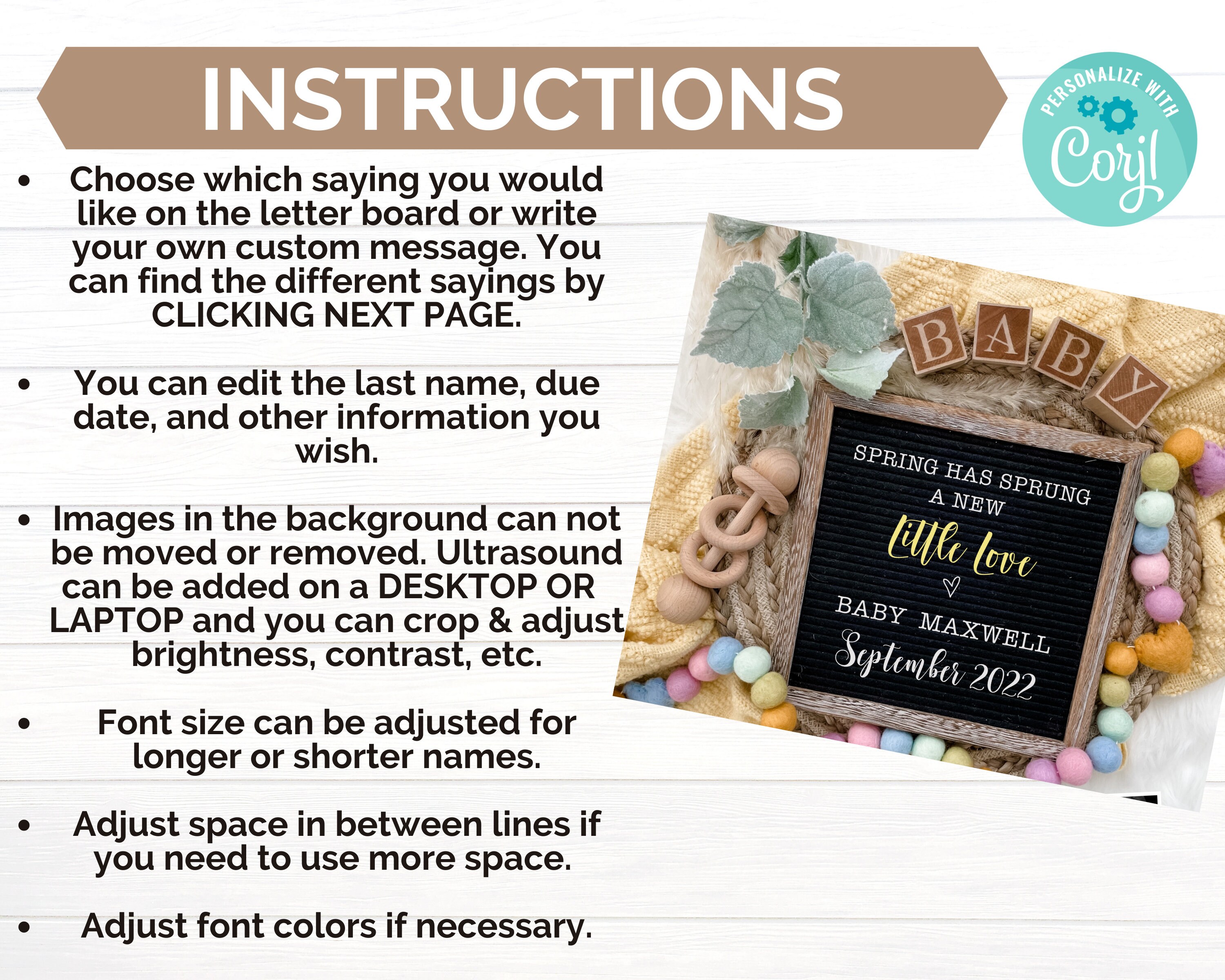 Spring Pregnancy Announcement Digital - Baby Announcement Sign- Baby ...