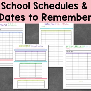 Back to School Planner Printable, Fillable PDF, Printable Organizer for ...