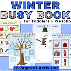 Winter Toddler + Preschool Busy Binder -DIY Printable Quiet Book of ...