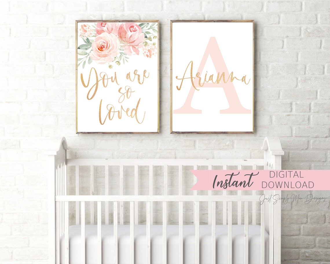 Printable Pink Nursery Wall Decor for Baby Girl Nursery - Etsy