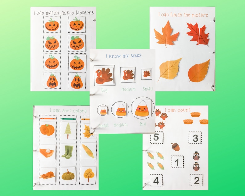 Fall Printable DIY Toddler Preschool Busy Binder quiet Book - Etsy