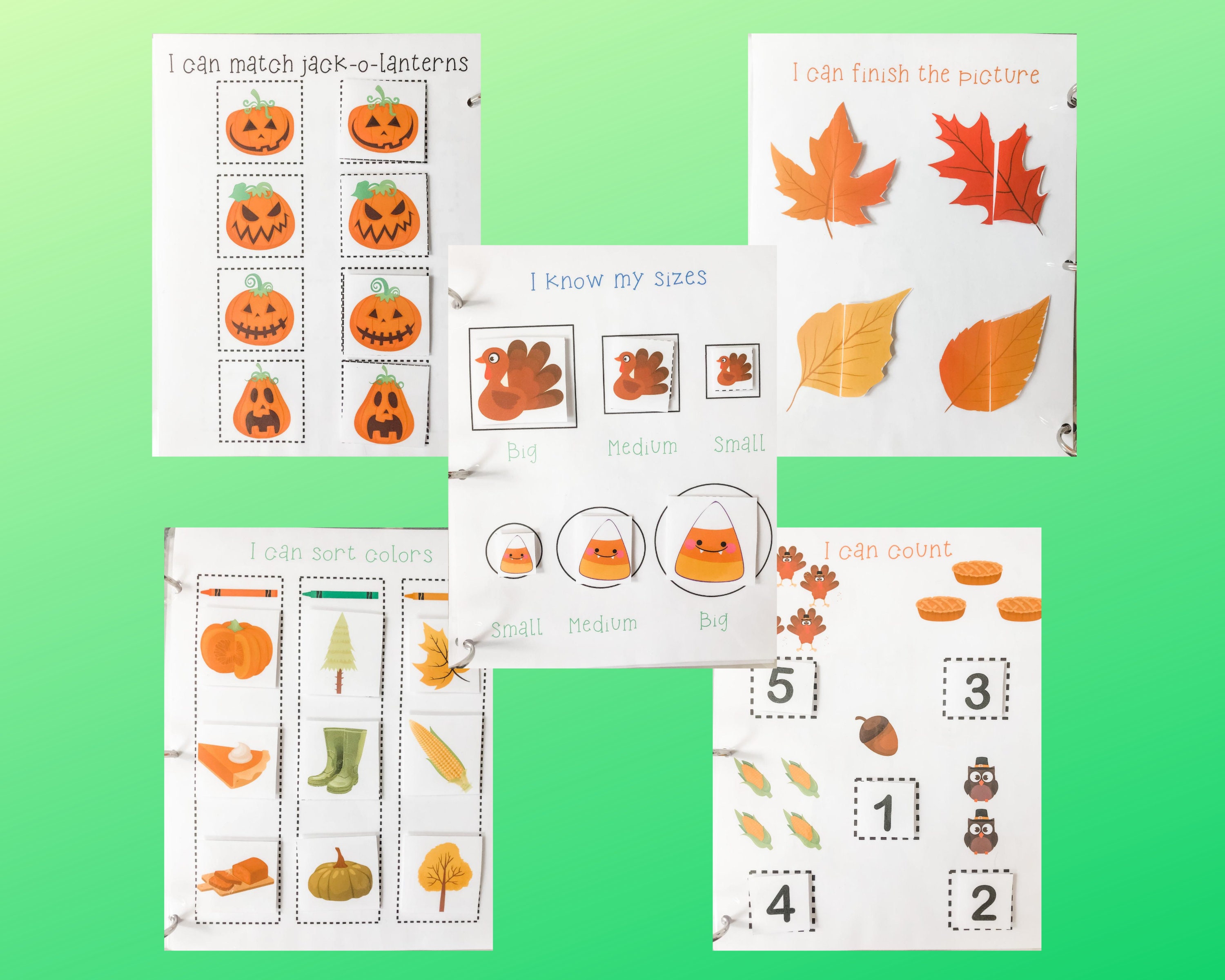 Fall Printable DIY Toddler + Preschool Busy Binder -quiet Book of ...