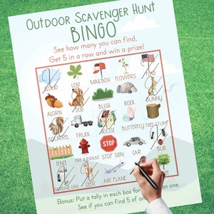 Toddler Outdoor Scavenger Hunt Bingo Game - Printable Download and ...