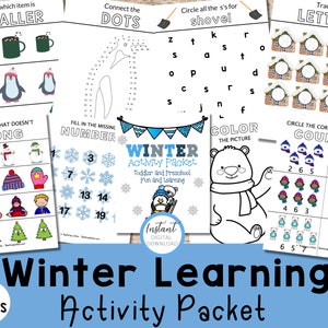 Winter Toddler + Preschool Activity Pack - Coloring, Tracing, Counting ...