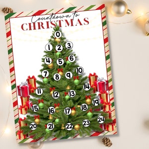 Printable Christmas Countdown for Kids and Adults - Advent Calendar ...