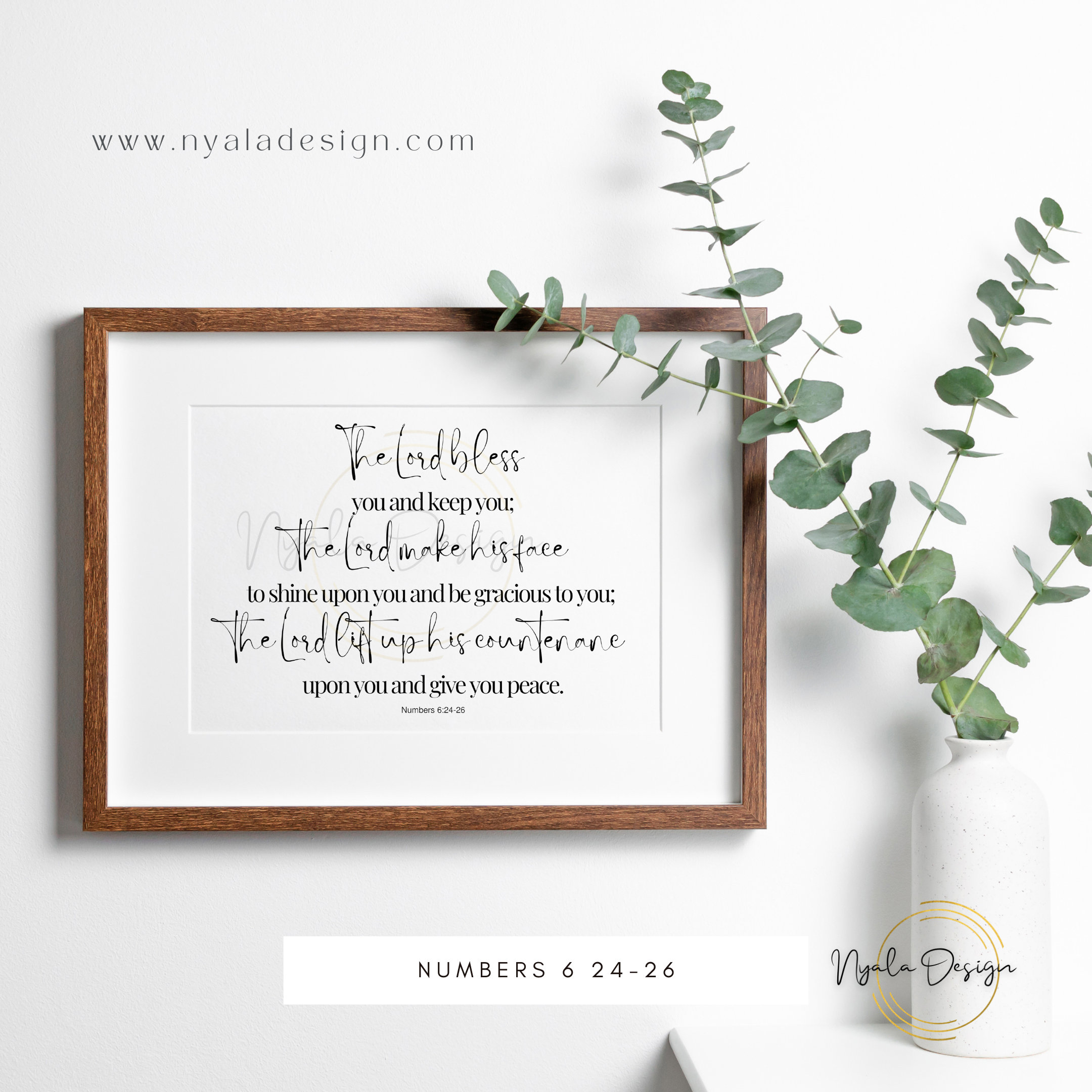 Numbers 6 V 24-26 the Lord Bless You /wall Art Print / Scripture ...