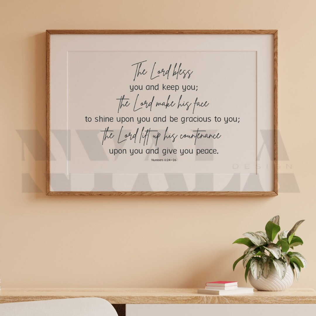 Numbers 6 V 24 26 The Lord Bless You wall Art Print Scripture Numbers 6 V 24 26 The Lord Bless You wall Art Print Scripture
