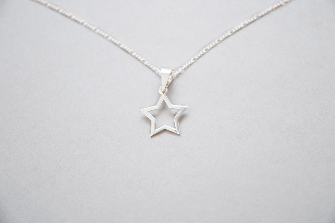 Sterling Silver Neckalce Star,silver Necklace Open Star, Tiny Star ...