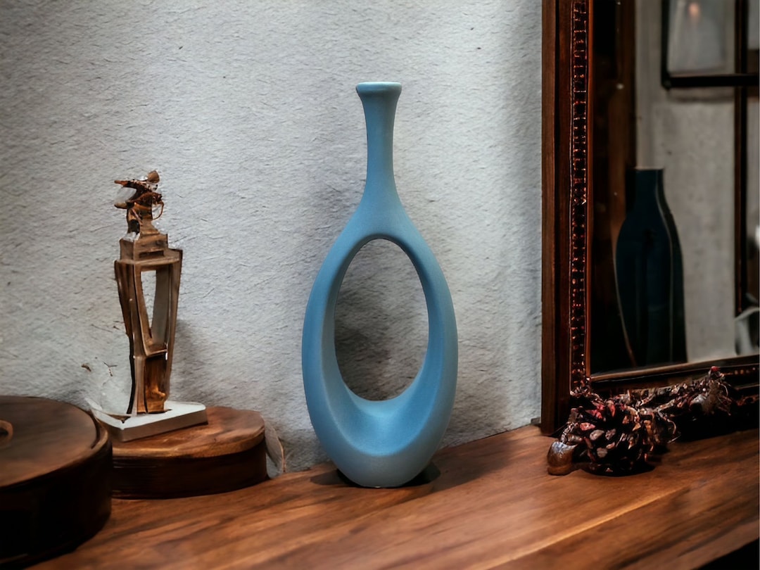 Matte Ceramic Vase, Textured Vase, Handmade Ceramic Vase, Livigroom ...